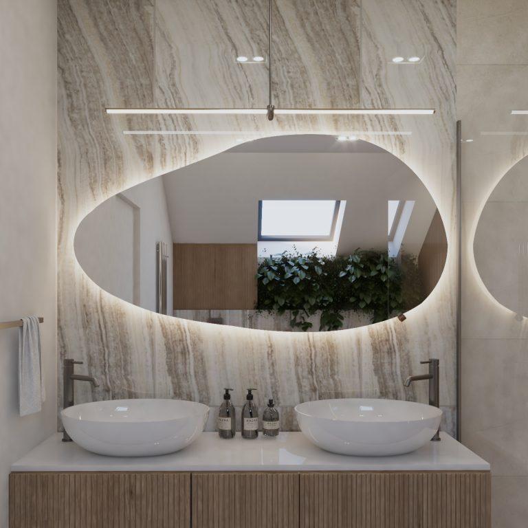 Lustro Organic - Bez Oświetlenia, nieregularne koło. - Sklep z lustrami ...